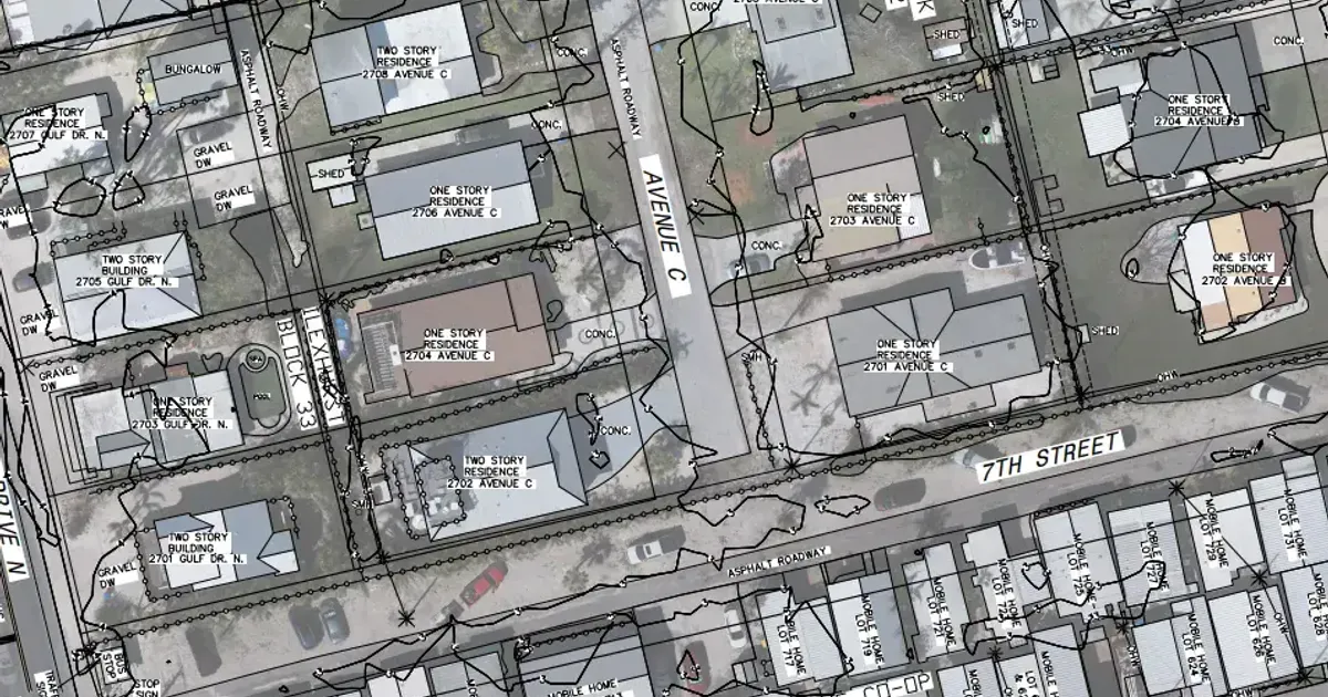 Aerial Building Linework & CAD-Ready Structural Mapping